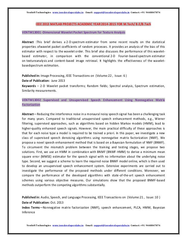 Vensoft IEEE 2014 2015 Matlab Projects tiltle Image Processing Wirele… Vensoft IEEE 2014 2015 Matlab Projects tiltle Image Processing Wirele…
