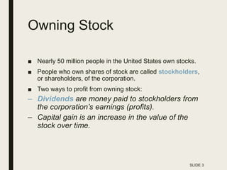 Venstone AG | Types of Stock Investments | PPT