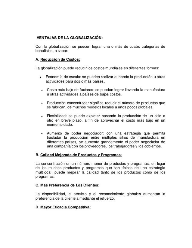 7 Ventajas Y Desventajas De La Globalizacin Issuu