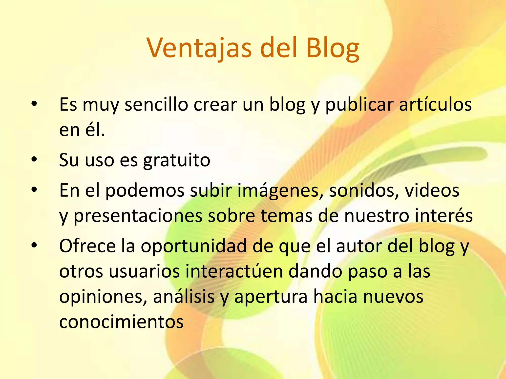 Ventajas y desventajas del blog | PPTX | Online Education | Education