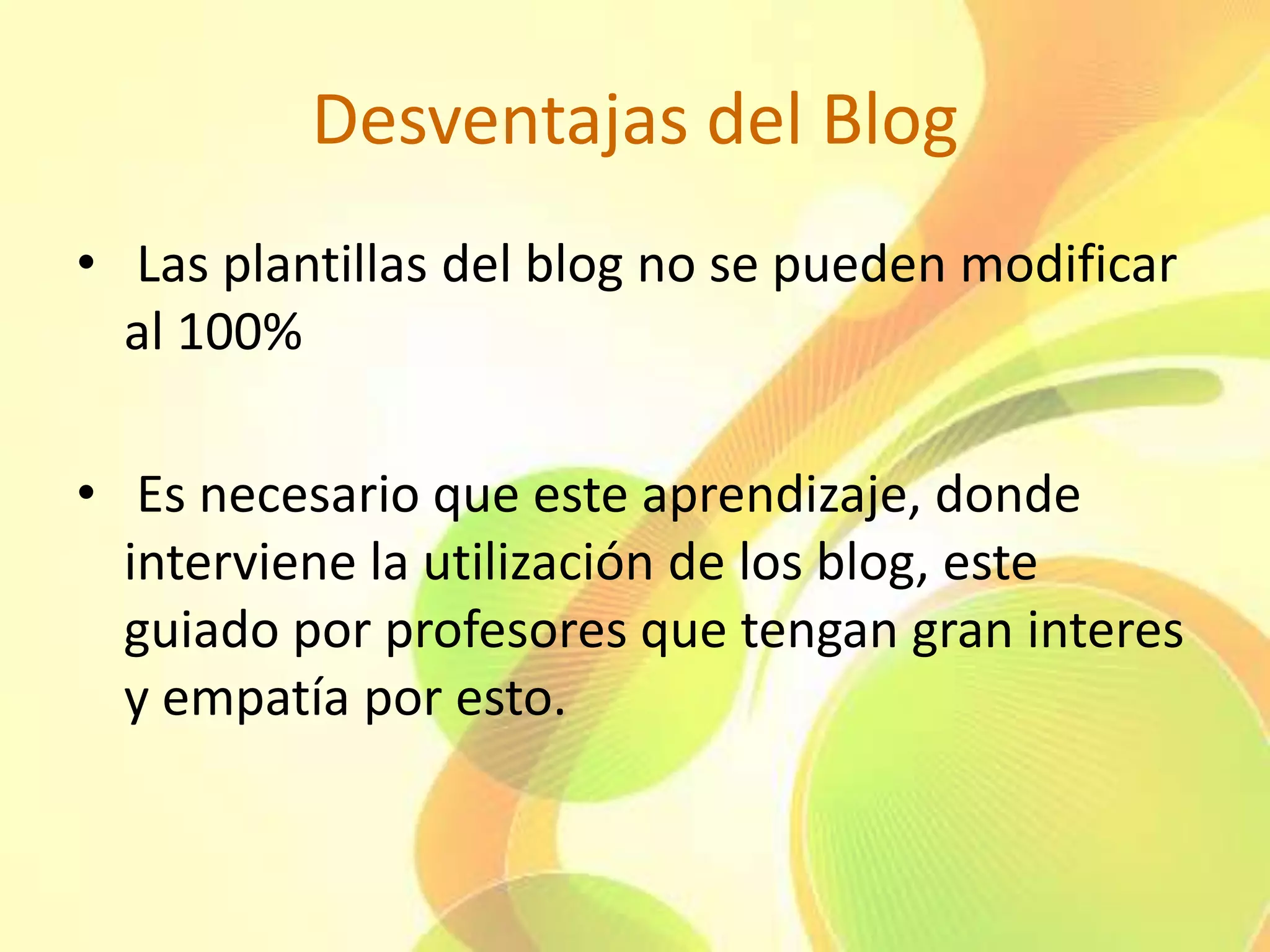 Ventajas y desventajas del blog | PPTX | Online Education | Education