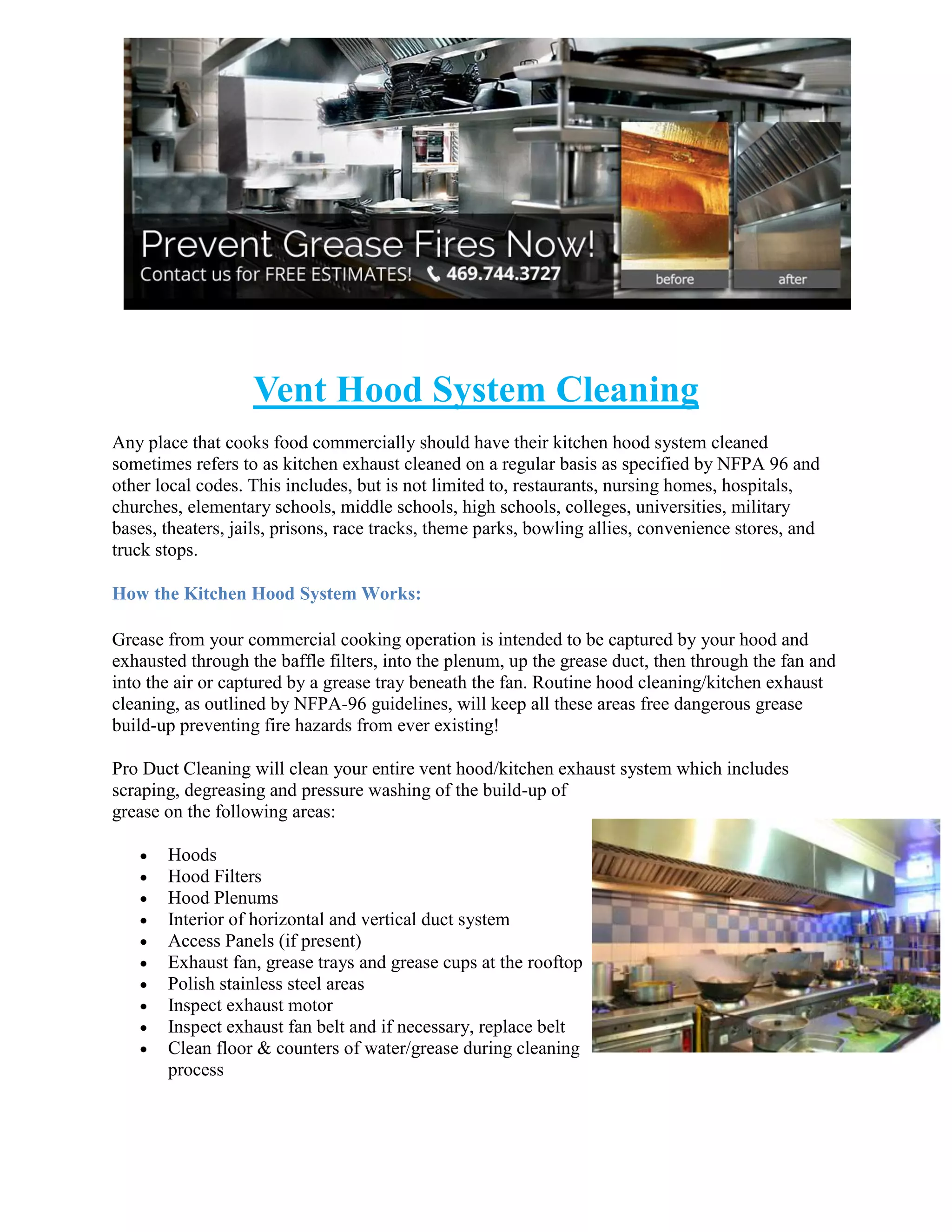 Vent hood system cleaning | PDF