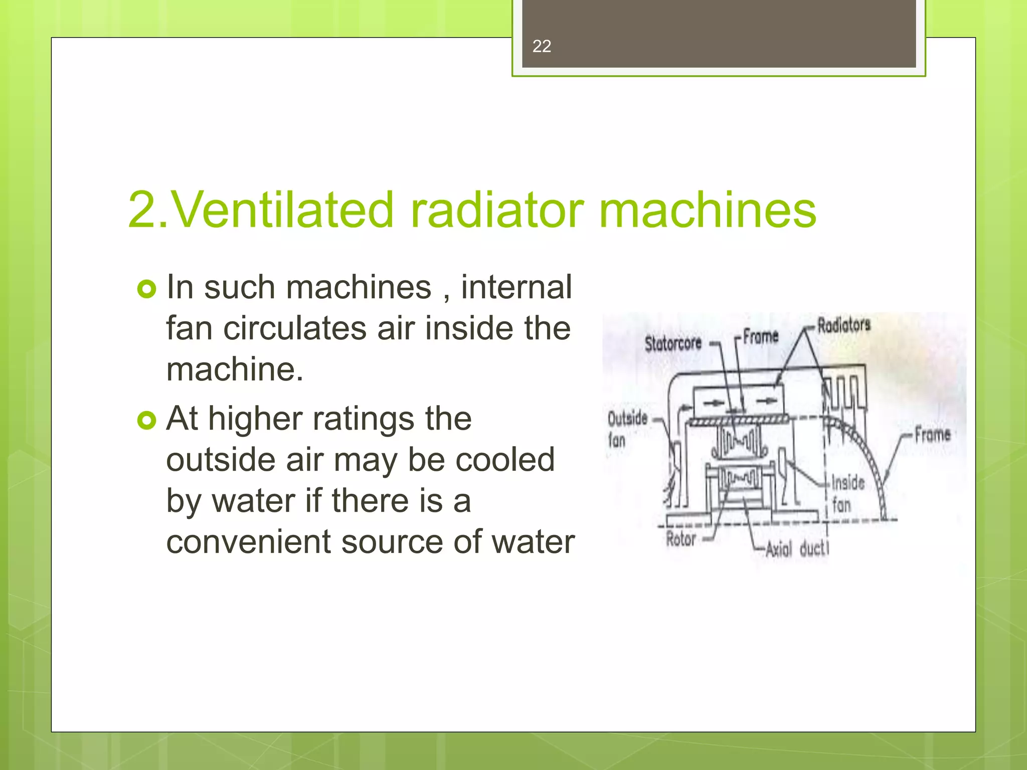 Ventilating systems for electrical machines | PPTX