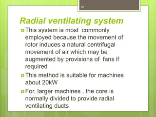Ventilating systems for electrical machines | PPTX
