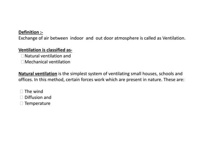 ventilation , 1st year GNM NURSING --------- | PPTX