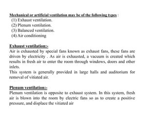 ventilation , 1st year GNM NURSING --------- | PPTX