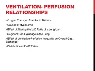 Ventilation perfusion relationships | PPTX