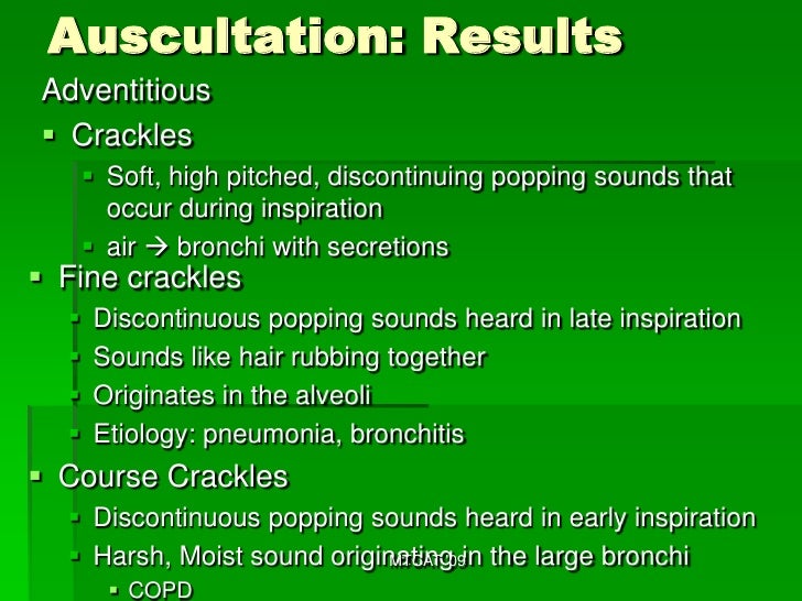 Crackles Lung Sounds
