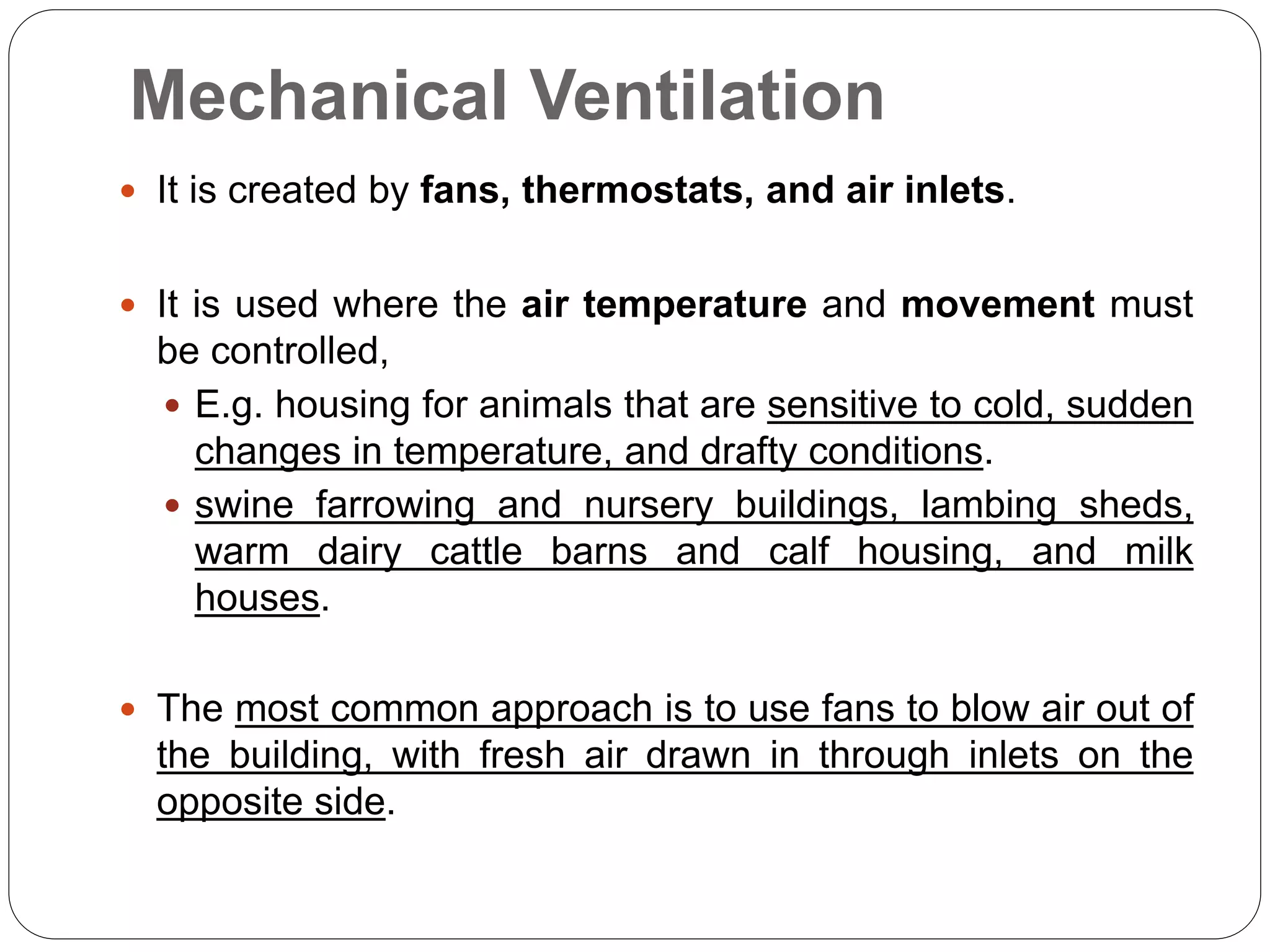 Ventilation and cooling systems for animal housing | PPTX