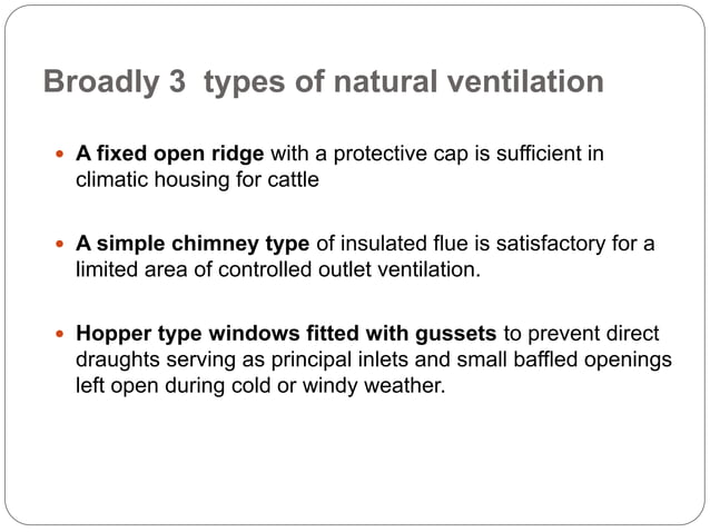 Ventilation and cooling systems for animal housing | PPTX