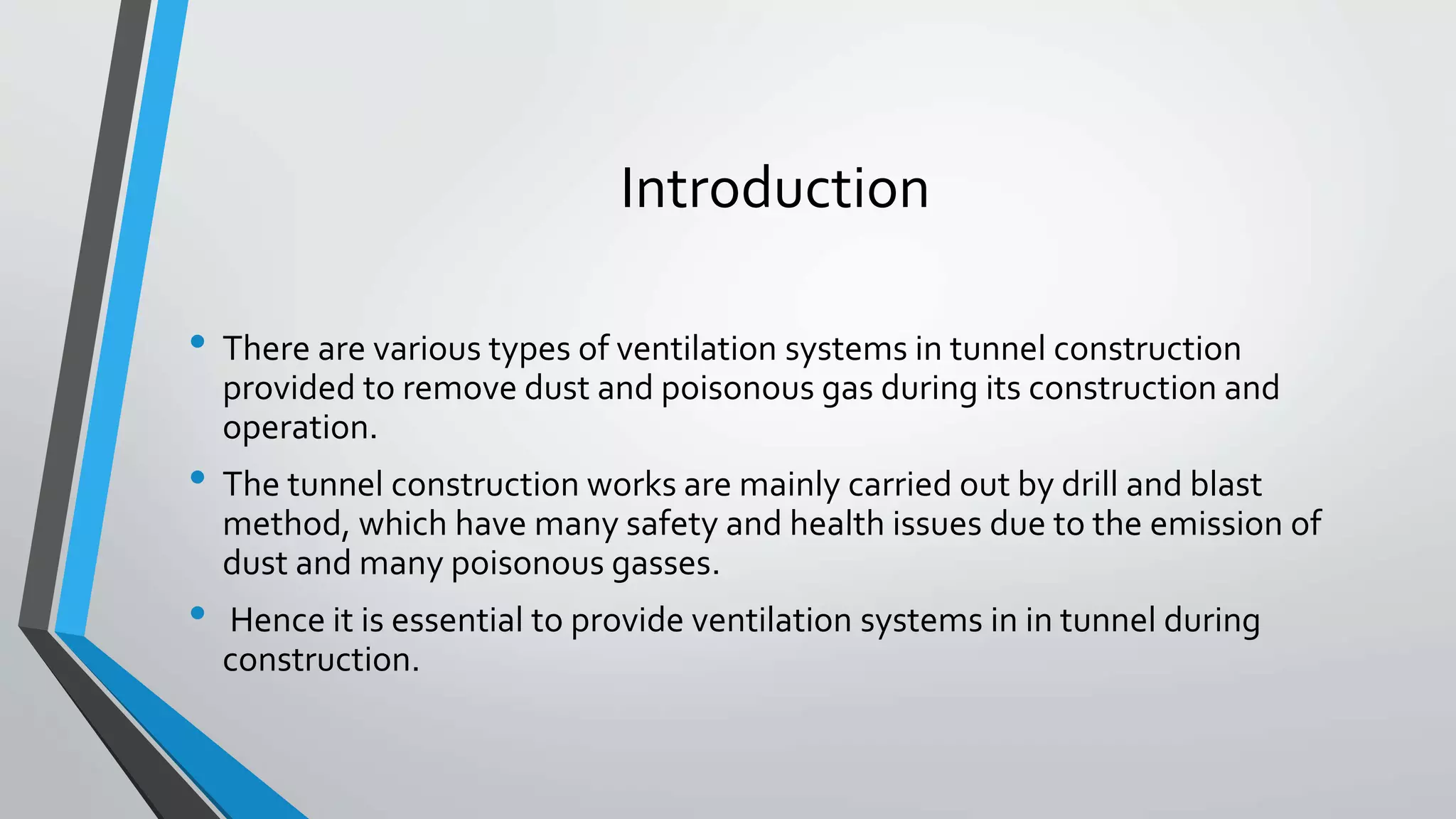 Ventilation in tunnels | PPTX