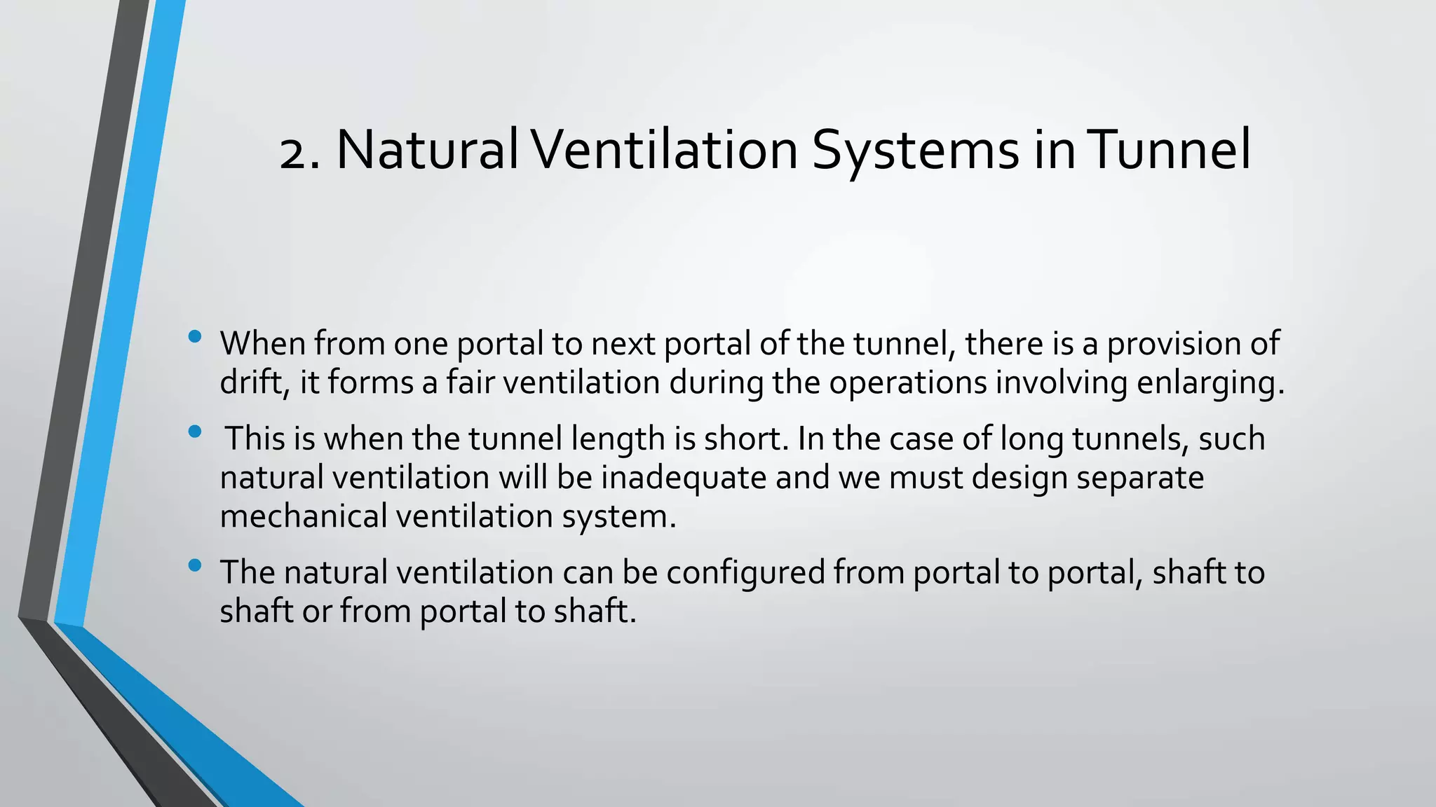 Ventilation in tunnels | PPTX