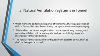 Ventilation in tunnels | PPTX