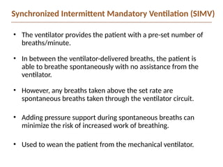 Mechanical Ventilation modes used in critical care | PPT