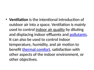 VENTILATION PPT. VENTILATION OF CIVIL ENGINEERING | PPTX