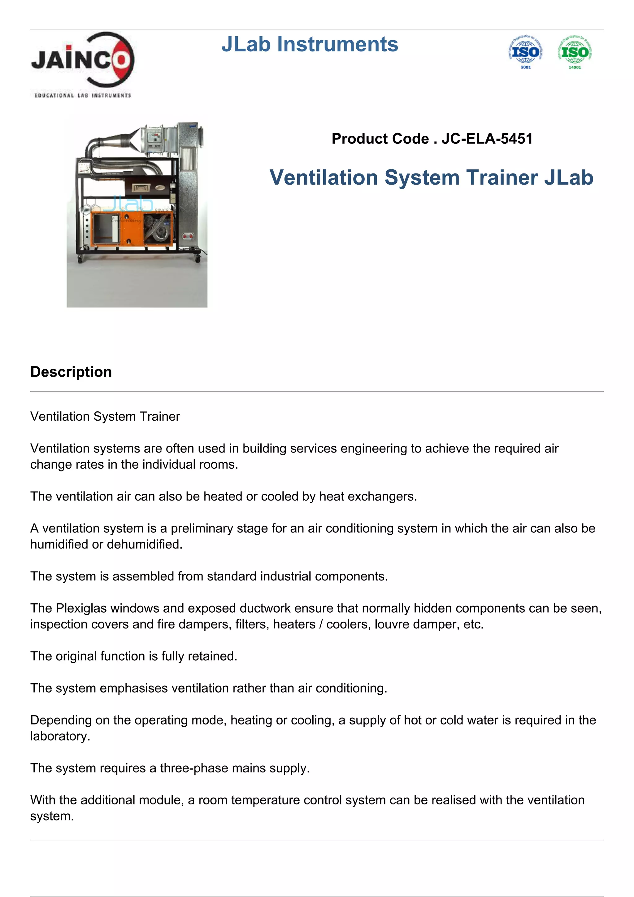 Ventilation system trainer | PDF