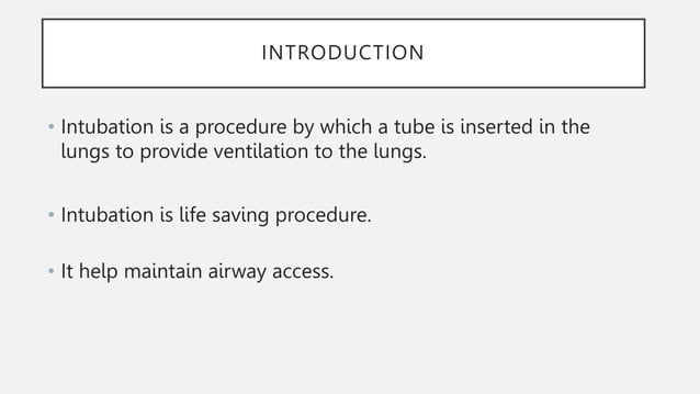 Intubation.pptx | First Aid | Injuries