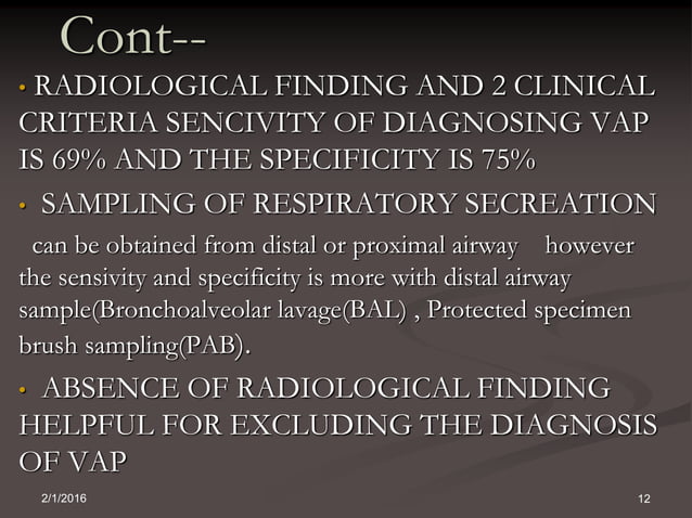 Ventilator associated pneumonia VAP | PPTX