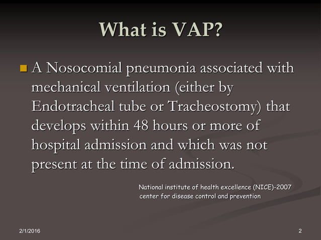Ventilator associated pneumonia VAP | PPTX