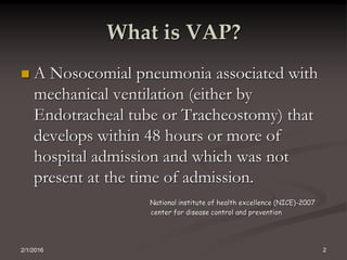 Ventilator Associated Pneumonia