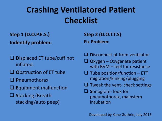 Ventilator Alarm Checklist | PDF | Lung and Respiratory Health ...