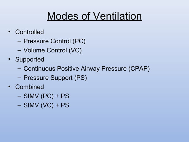 Ventilator mode | PPT | Lung and Respiratory Health | Diseases and ...