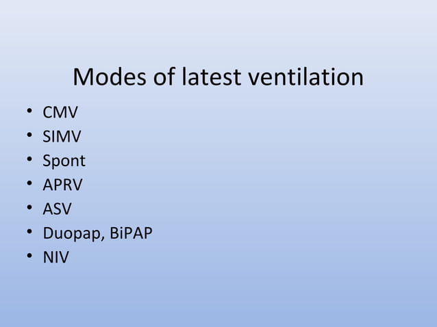 Ventilator mode | PPT | Lung and Respiratory Health | Diseases and ...