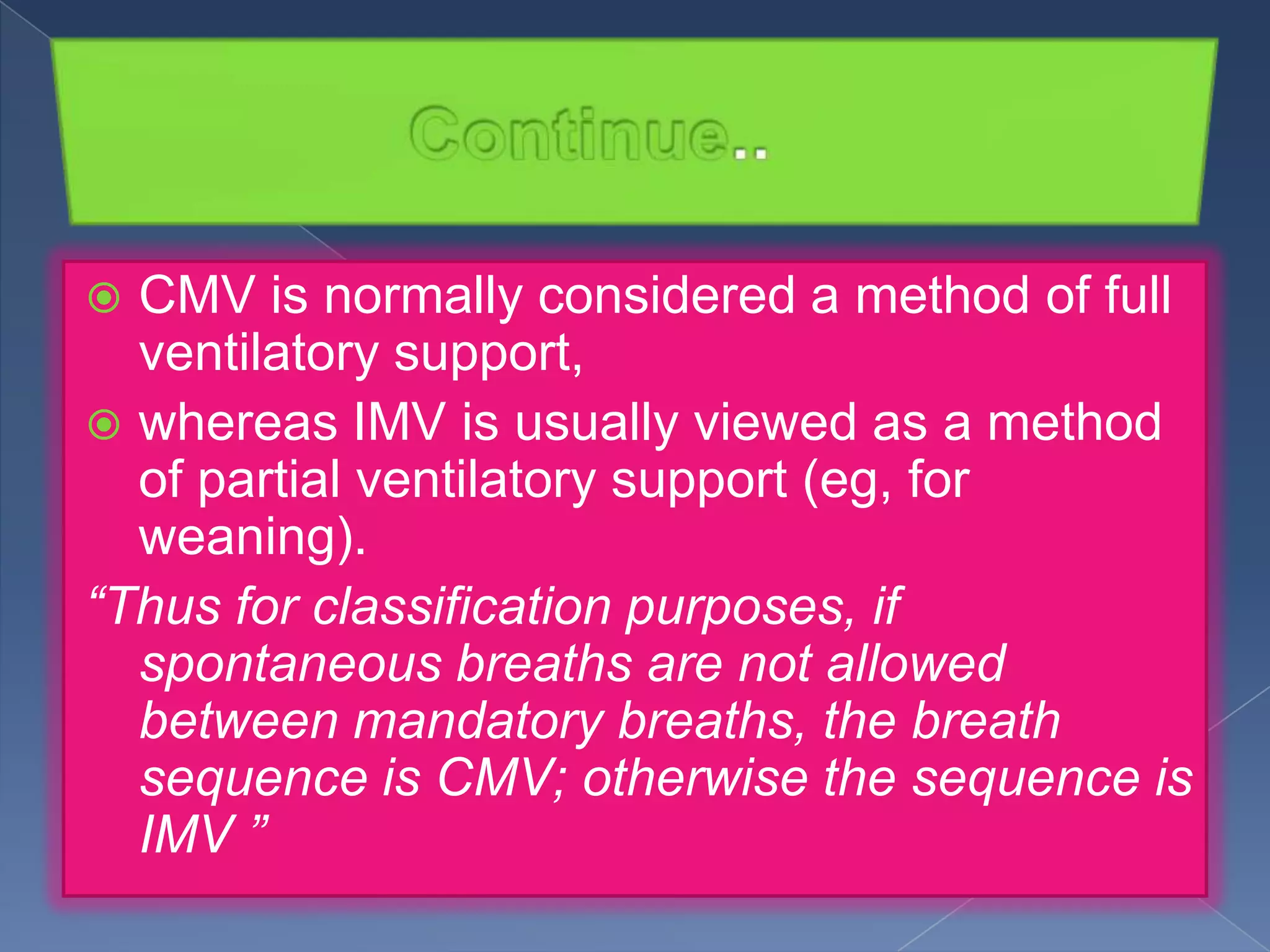 Ventilator mode classification | PPTX