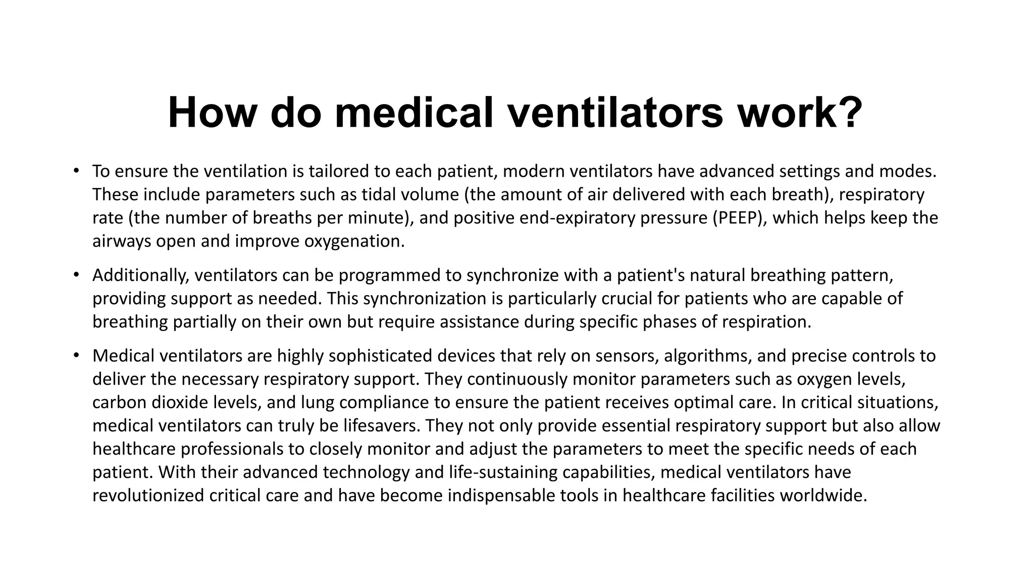 Ventilators: Lifesaving Respiratory Support | PPTX
