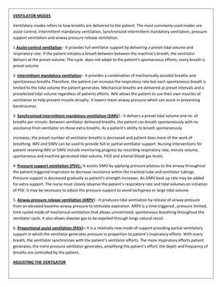 Ventilators and respirators | DOCX | Lung and Respiratory Health ...