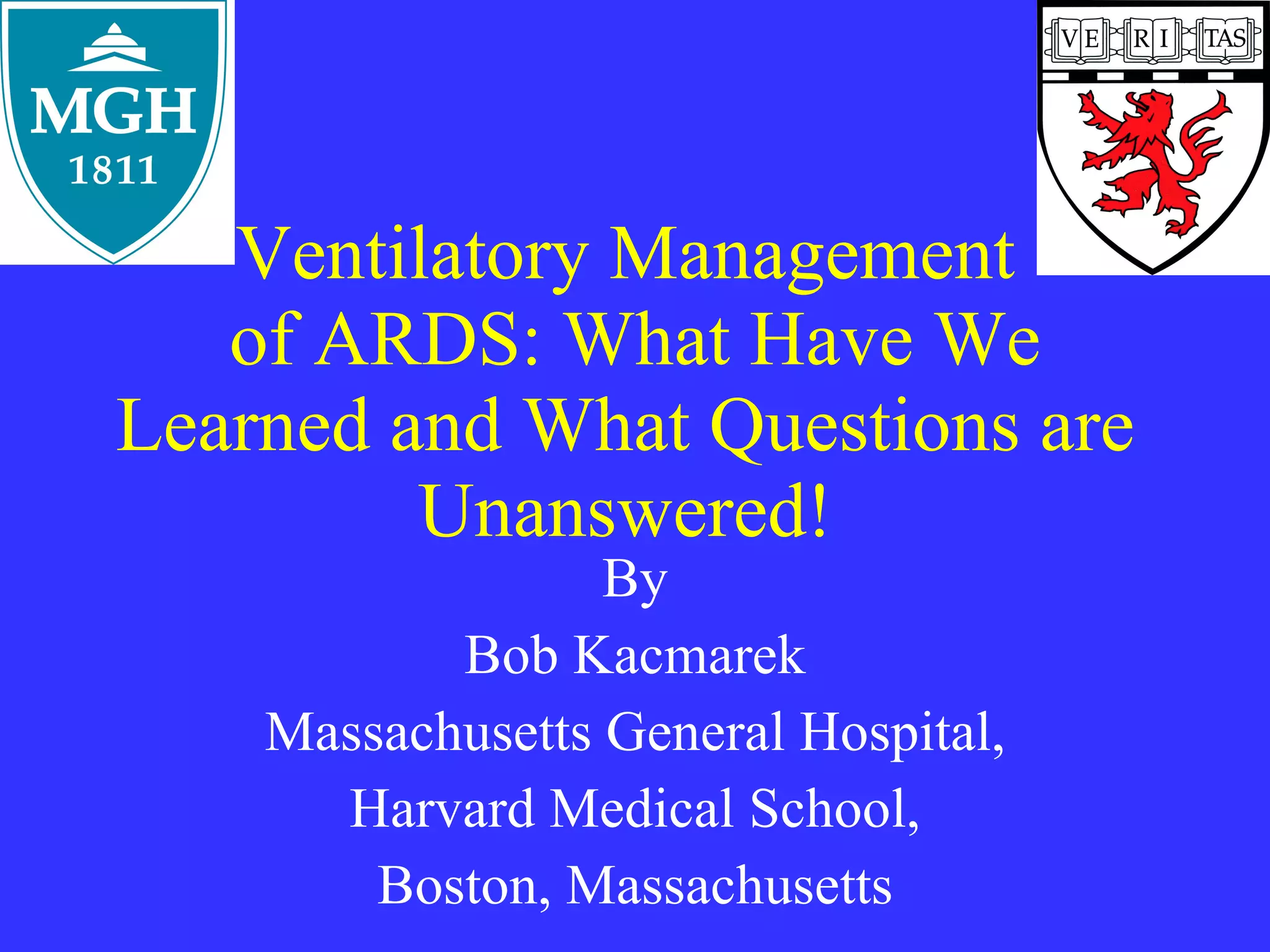 Ventilatory management of ards kacmarek | PPT