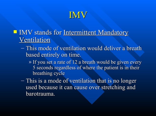 Vent modes | PPT | Lung and Respiratory Health | Diseases and Conditions