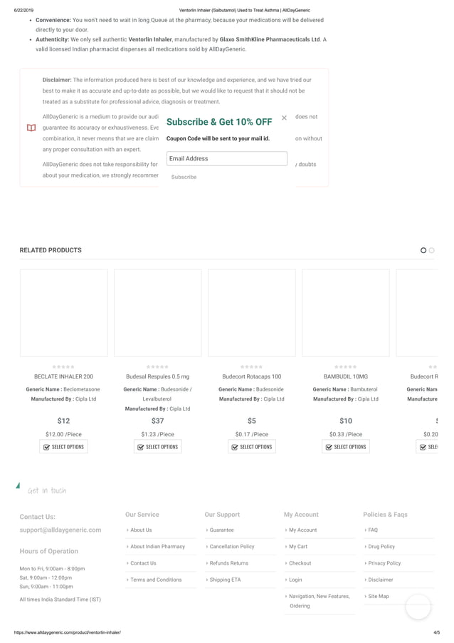 Ventorlin inhaler (salbutamol) used to treat asthma all daygeneric | PDF