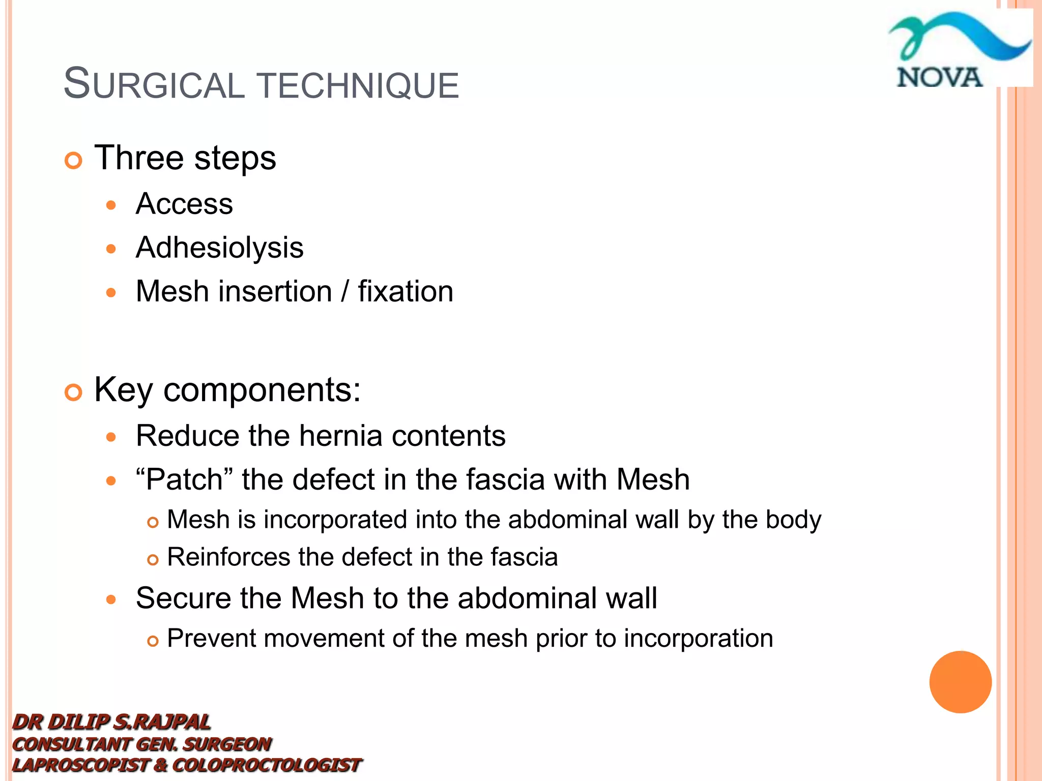 Laparoscopic Ventral Hernia Repair Ppt. DR DILIP S.RAJPAL | PPTX