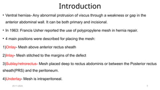 Ventral hernia, diagnosis, management and treatment | PPTX