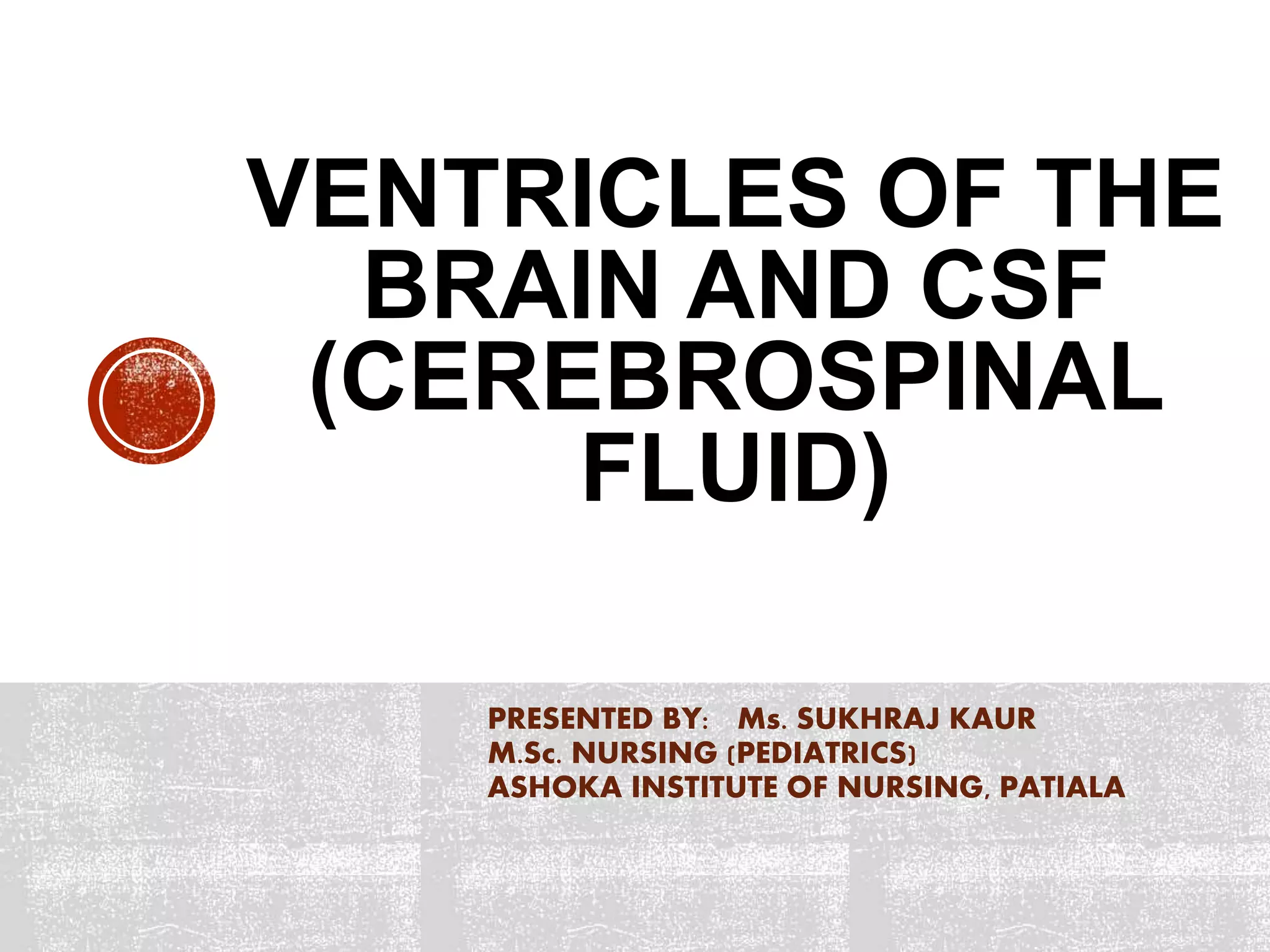 Ventricles and csf | PPT