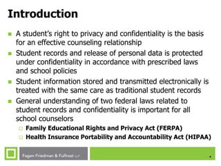 Legal Issues in Student Confidentiality and CyberSpeech | PPTX