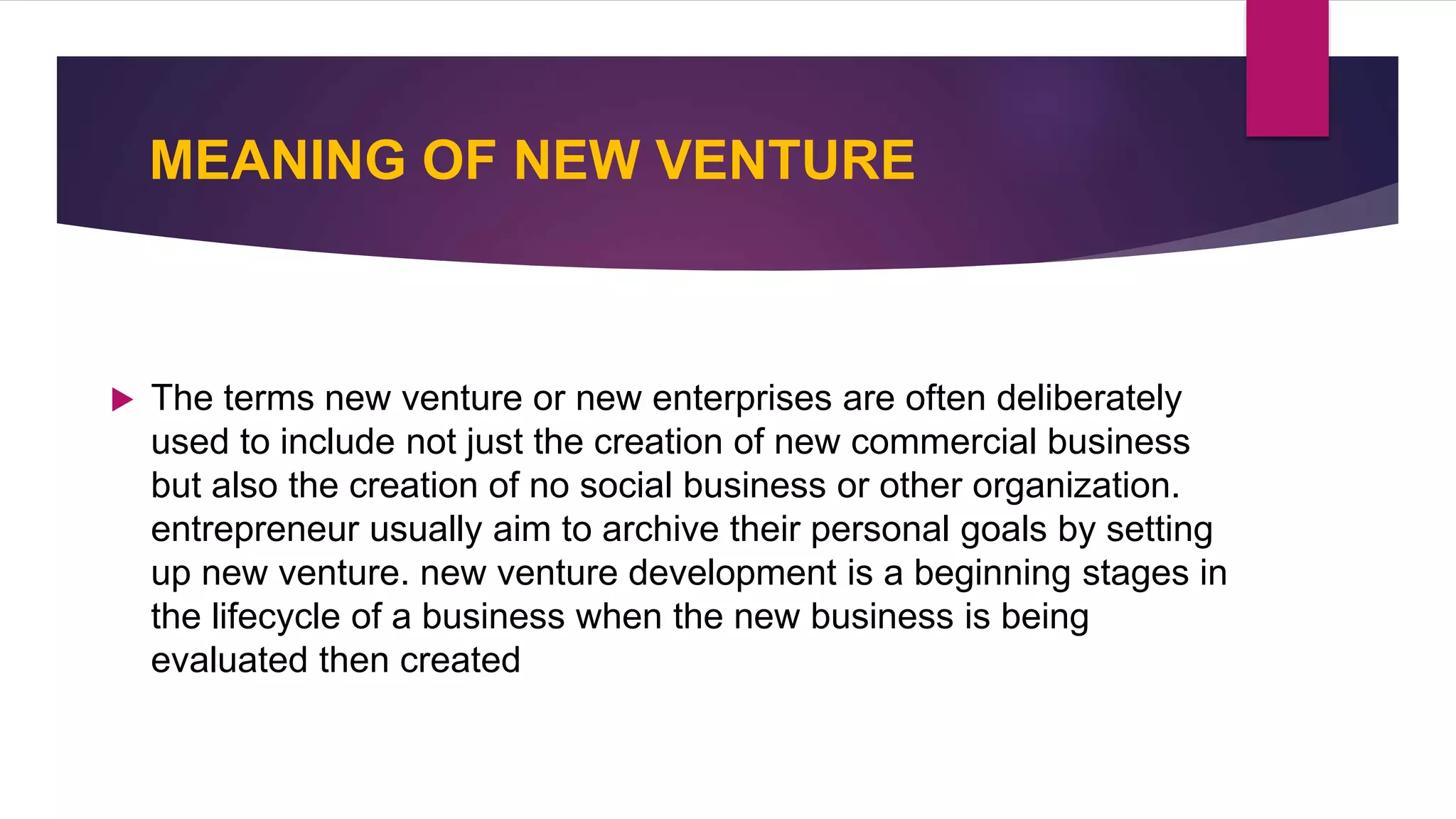 new Venture development and venture capital | PPTX