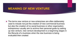 new Venture development and venture capital | PPTX