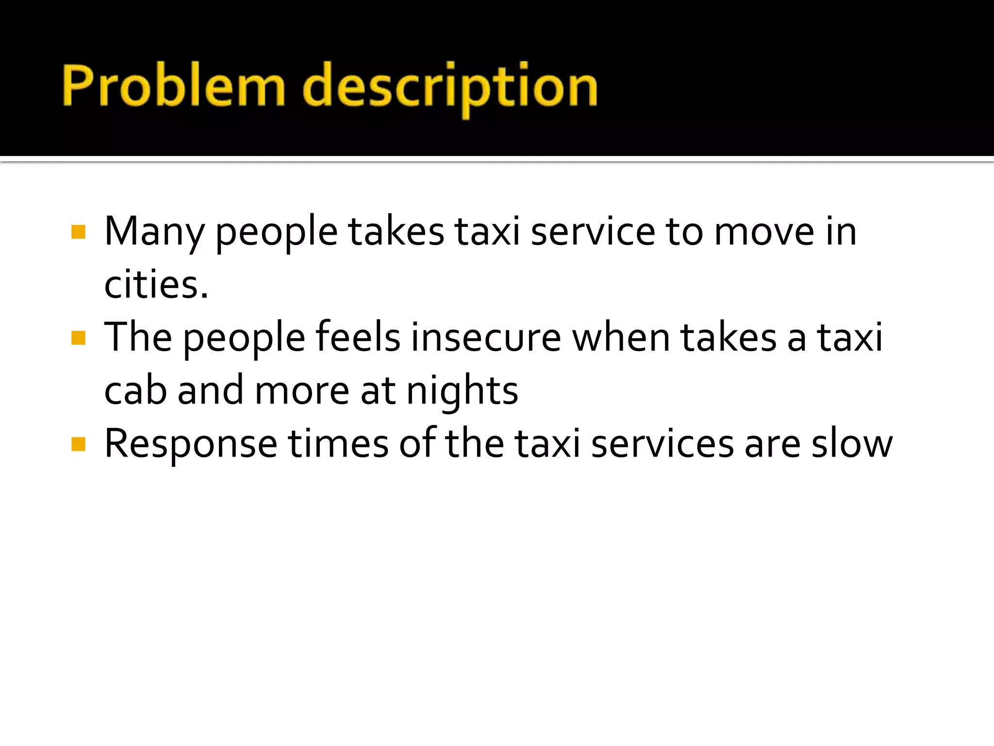 Venture lab q&s taxi cab | PPTX