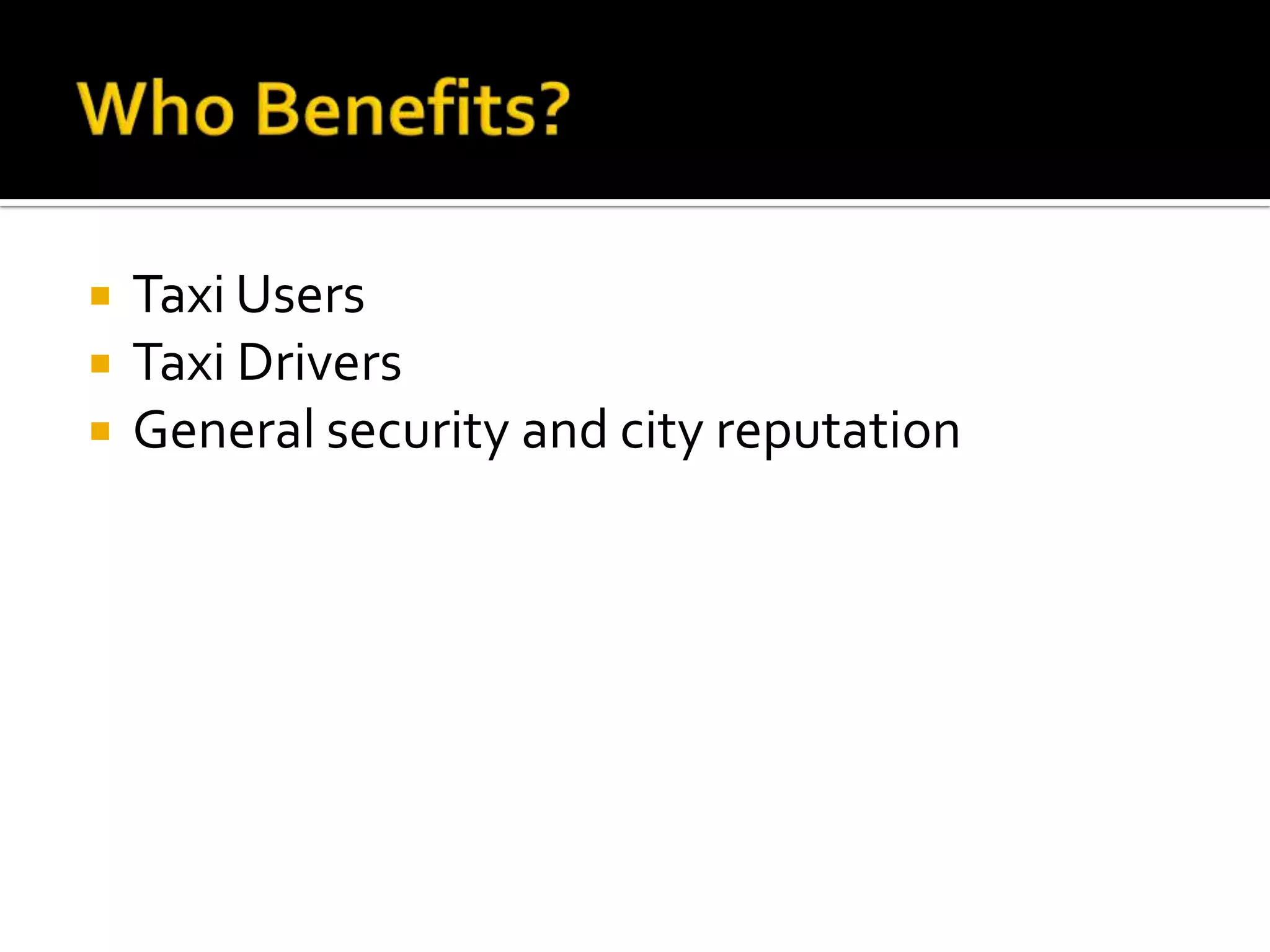 Venture lab q&s taxi cab | PPTX