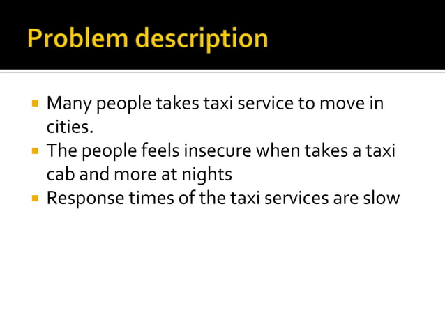 Venture lab q&s taxi cab | PPTX