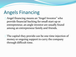 Venture capital and angel financing | PPTX