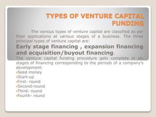 Venture capital | PPTX | Venture Capital | Business Banking & Finance