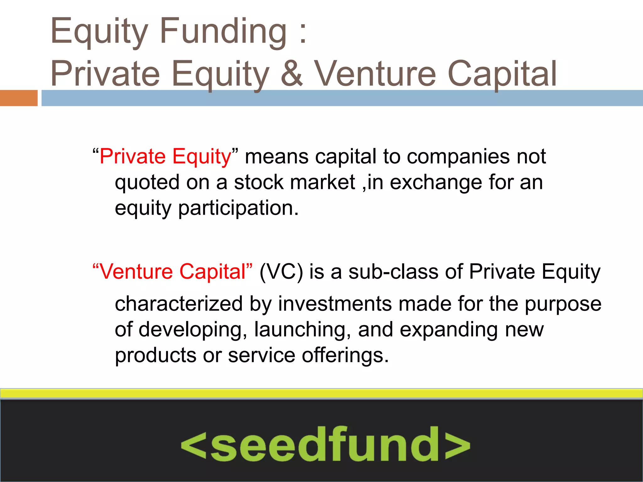 Venture capital equity funding explained - Paula Mariwala, Seed Fund | PPT