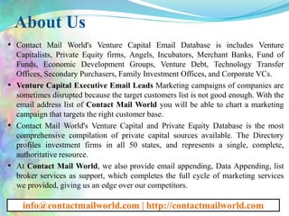 Venture capital executive email leads | PPT