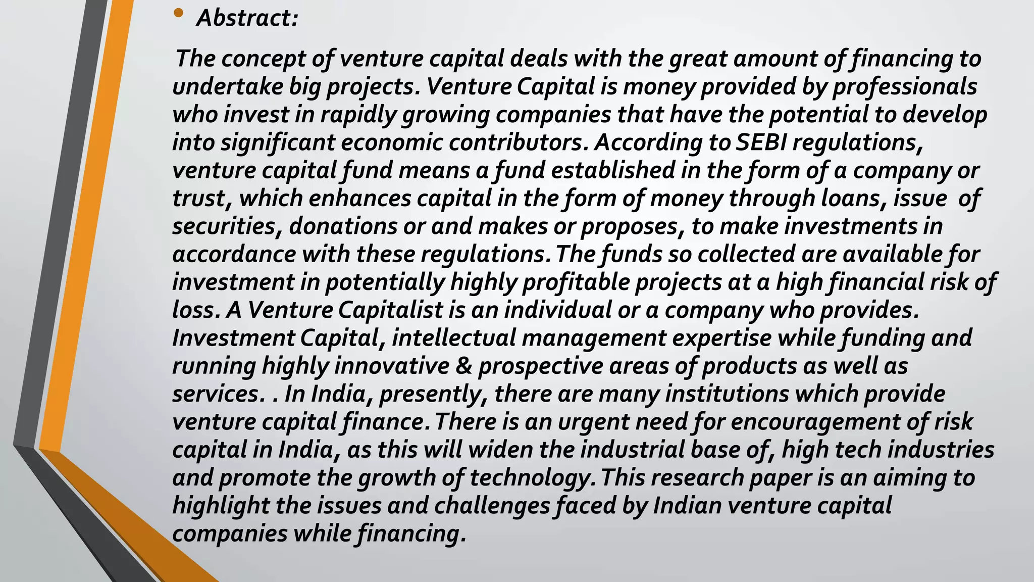 Venture capital financing | PPTX