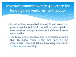 Venture capital in india | PPTX