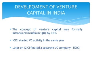 Venture capital in india | PPTX
