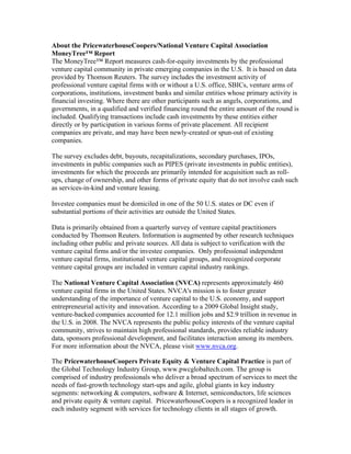 Venture Capital Investment Report Q2 2009 | PDF